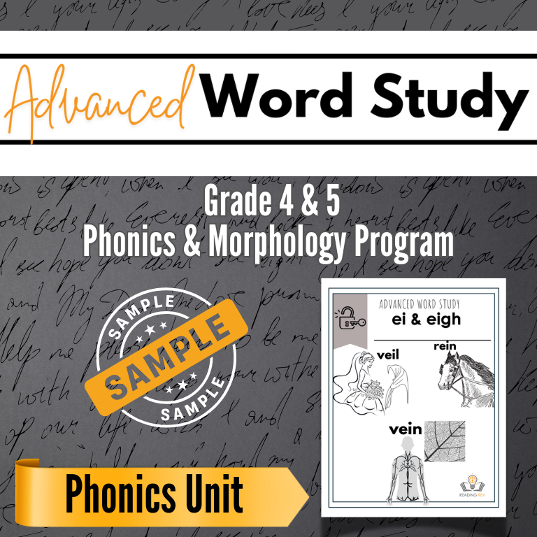 Advanced Word Study Sample Phonics Unit- EIGH and EI – Reading Rev