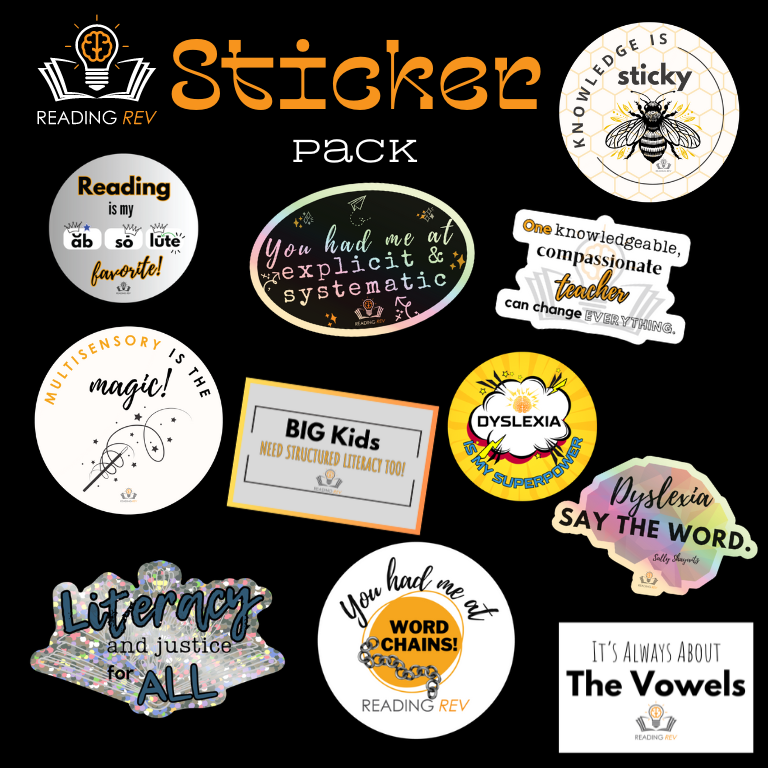 Literacy Sticker Pack – Reading Rev