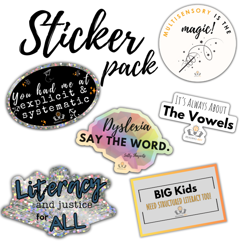 Literacy Sticker Pack – Reading Rev