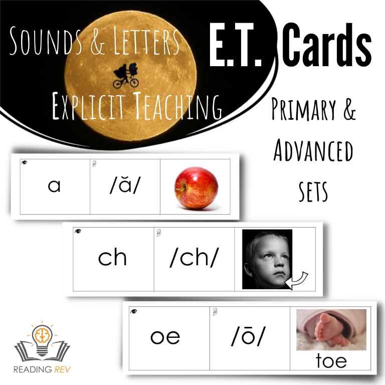 Explicit Teaching (E.T.) Cards - Primary and Vowel Teams – Reading Rev